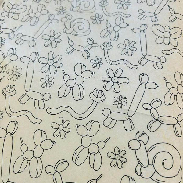 Hobby Ceramicraft - BALLOON ANIMALS - Underglaze Transfer Sheet